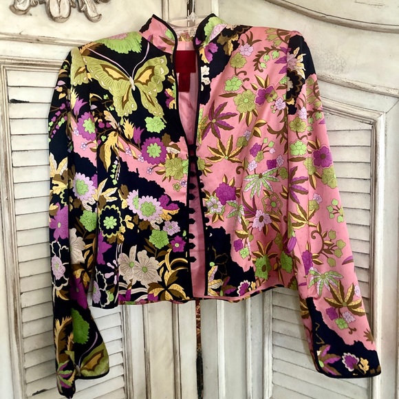 JS Collections | Jackets & Coats | Js Collections Silk Floral Butterfly ...